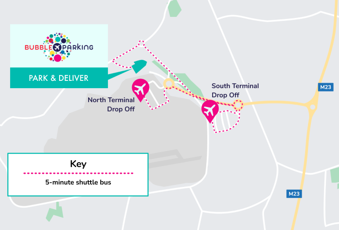 Bubble Park & Deliver Gatwick South Parking | Park & Deliver